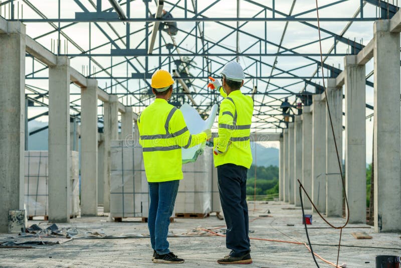 Construction Site Engineering Working with the Worker in Site Stock ...