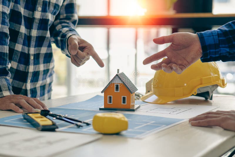 2 Construction Site Engineers on-site Engineering Objects Work with ...