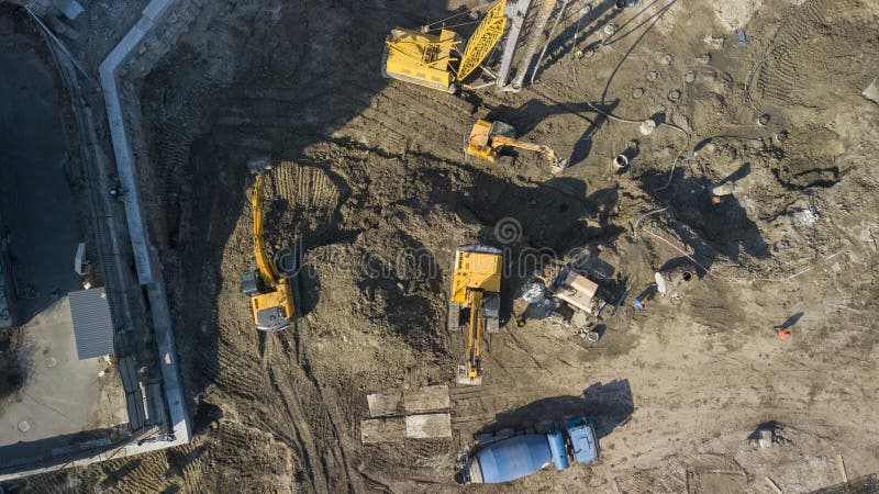 Construction Site, Equipment and Materials, Top View Stock Image ...