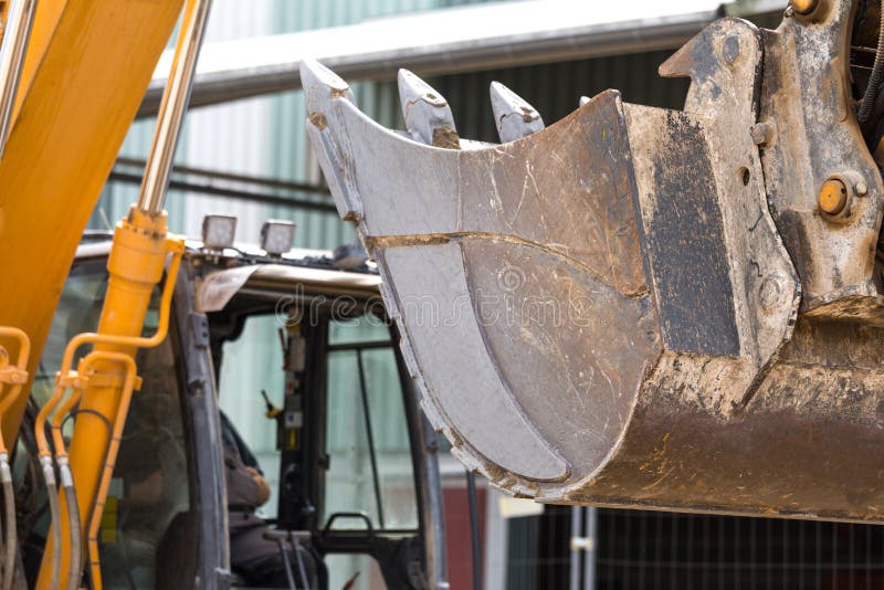 Excavator Close-up. Details of a Heavy Mining Excavator Stock Image ...
