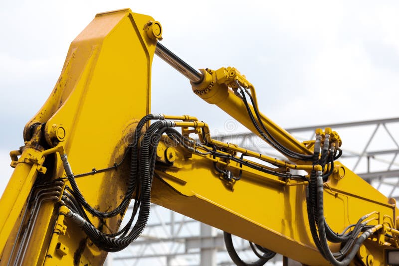 Construction Site Excavator Close Up Stock Image - Image of ...