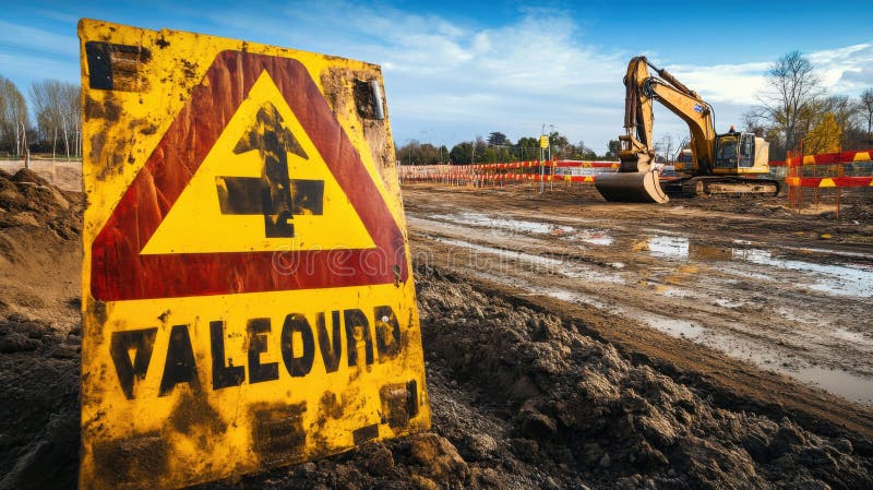 Warning Excavator Stock Illustrations – 847 Warning Excavator Stock ...