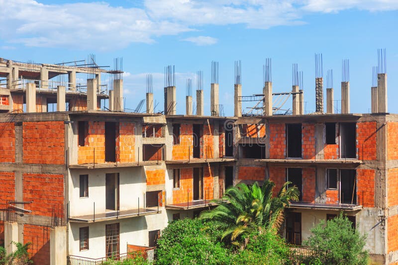 Construction Site Featuring a Building in Progress Stock Image - Image ...