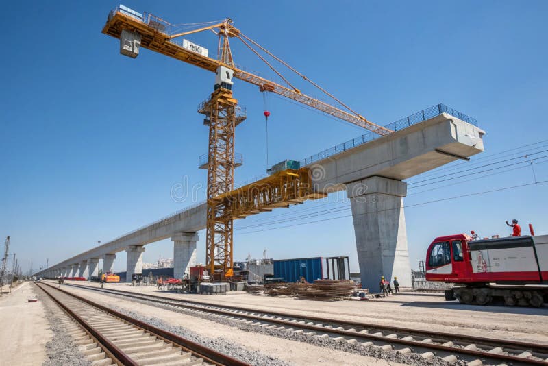 New Construction Site with Crane and Mechanical Equipment Stock ...