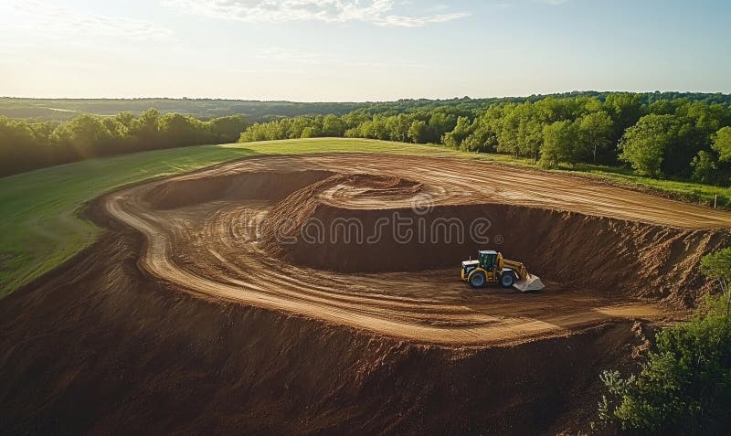 Construction Site Featuring Earthmoving Machinery Shaping Terrain for ...