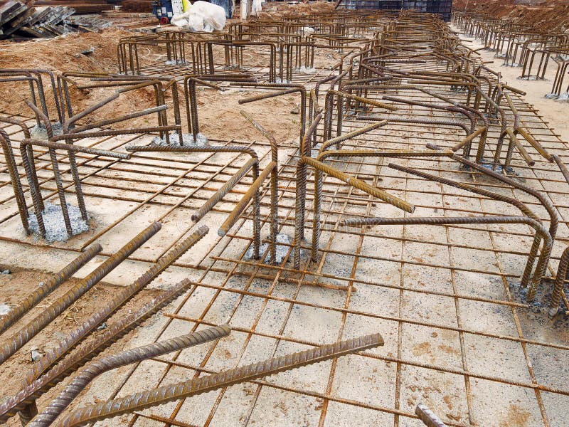 Construction Site Featuring Intricate Pile Field Layout for Upcoming ...