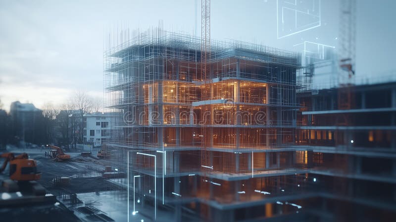 Construction Site Featuring Modern Building Under Development ...