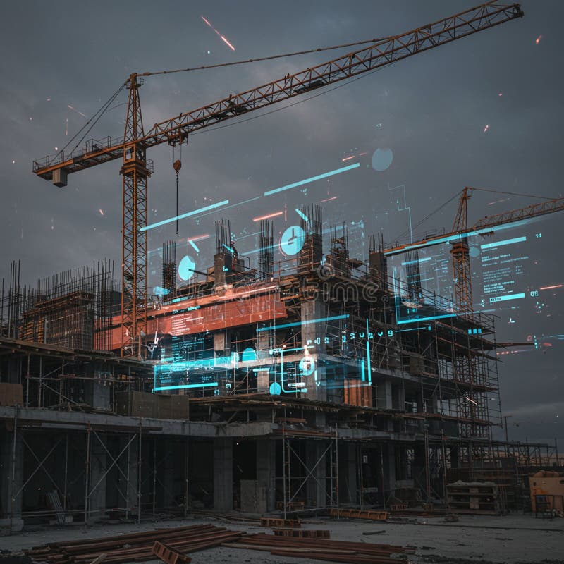 Construction Site Featuring a Partially Built Structure with ...