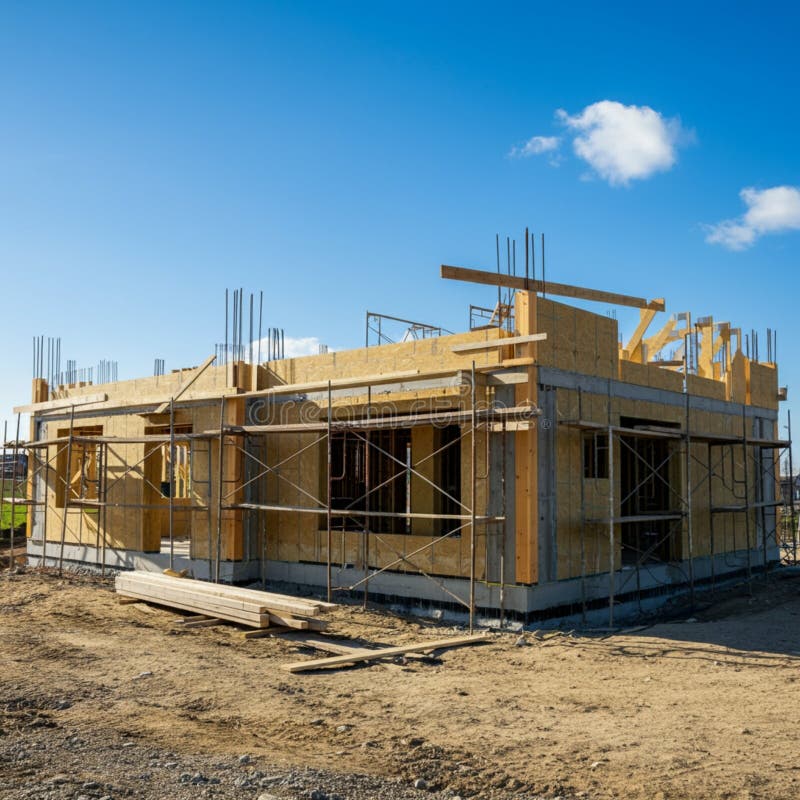 A Construction Site Featuring a Partially Constructed Building with ...