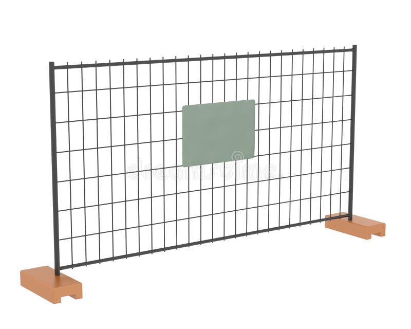 Construction Site Fence Isolated on Background. 3d Rendering ...