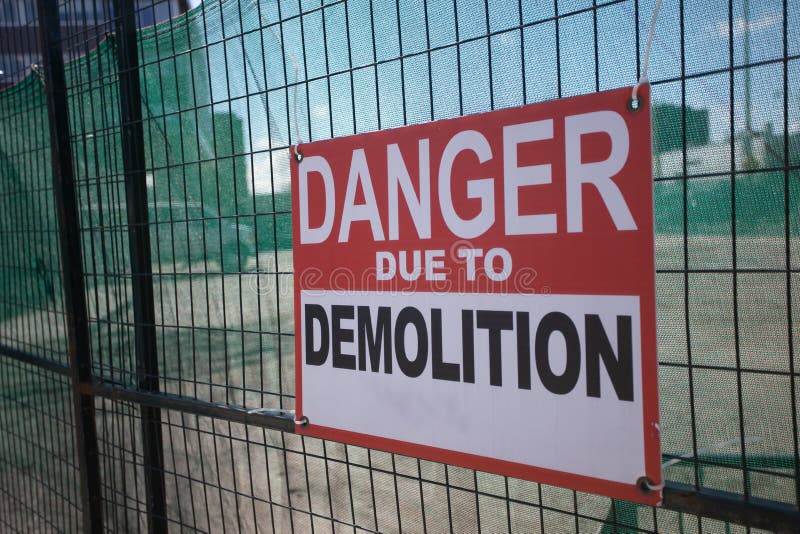 Construction Site Fenced Area Danger Due To Demolition Stock Photo ...