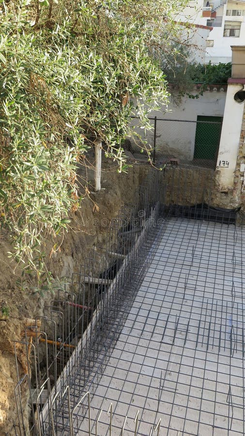 Construction Site First Stage Stock Image - Image of contractor, metal ...