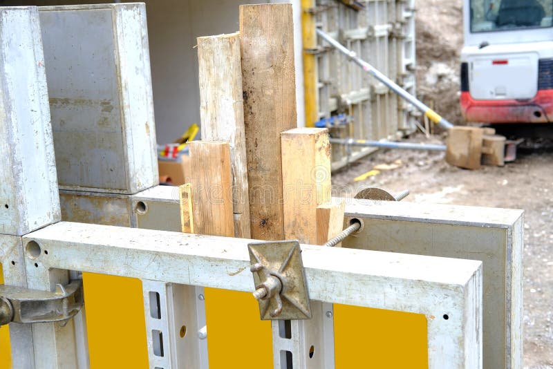Construction Site with Formwork for Pouring Concrete, High-quality ...