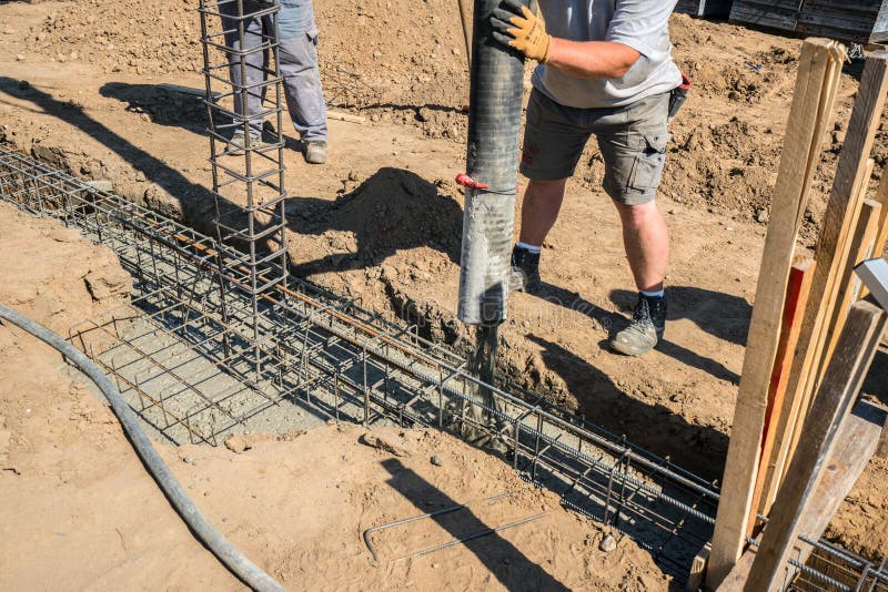 Construction Site, a Foundation is Laid Stock Photo - Image of building ...