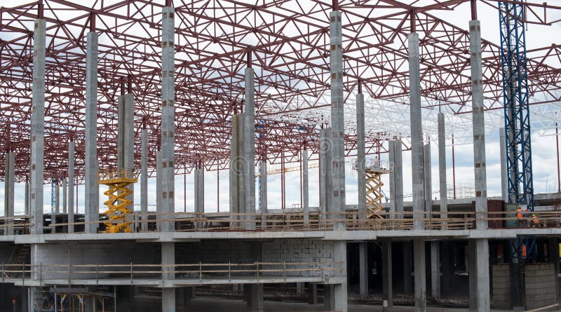 Construction Site. Framework of the New Building Stock Photo - Image of ...