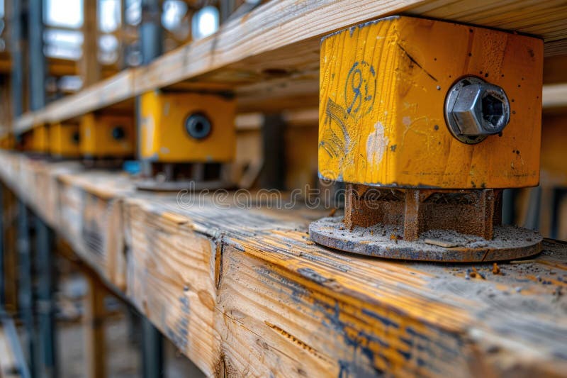 Construction Site Framework Robust Wooden Supports Assembled for ...