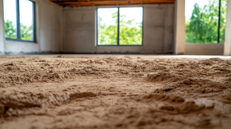 Construction Site Ground Floor Prepared with Foundation Material ...