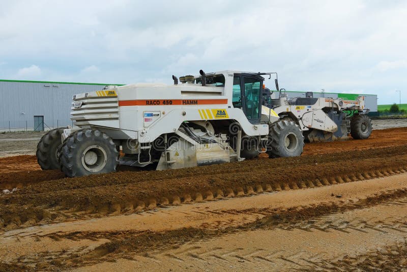 Construction Site with Ground Movement Machinery at Work Editorial ...