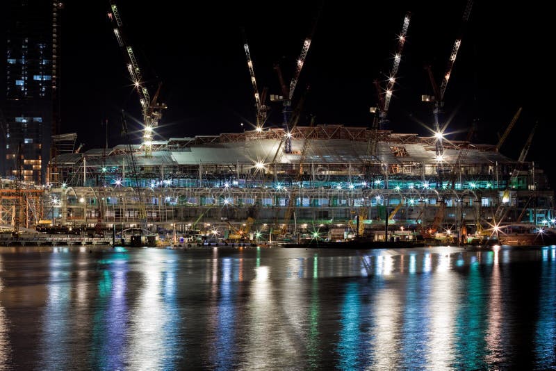 Construction Site at Harbor Stock Image - Image of area, activity: 15411369