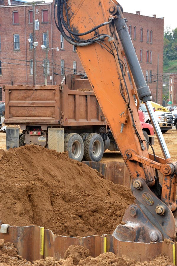 Construction site stock image. Image of equipment, hole - 99843767