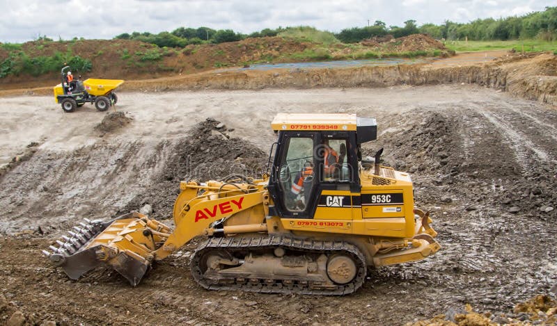 Construction Site with Heavy Excavating Machinery Editorial Stock Photo ...