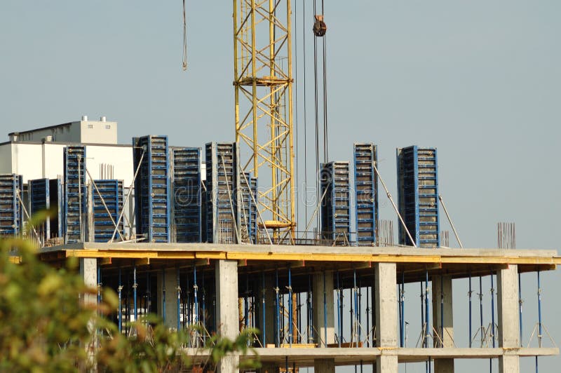 Construction Site of High-rise Building with Concrete Formwork Stock ...