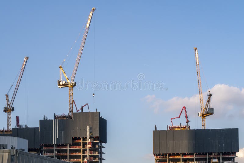 Construction Site for High Rise Buildings Stock Image - Image of ...