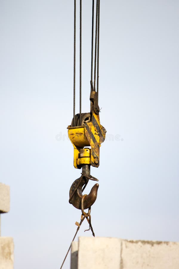 Construction Site. Hook of a Crane Stock Photo - Image of isolated ...