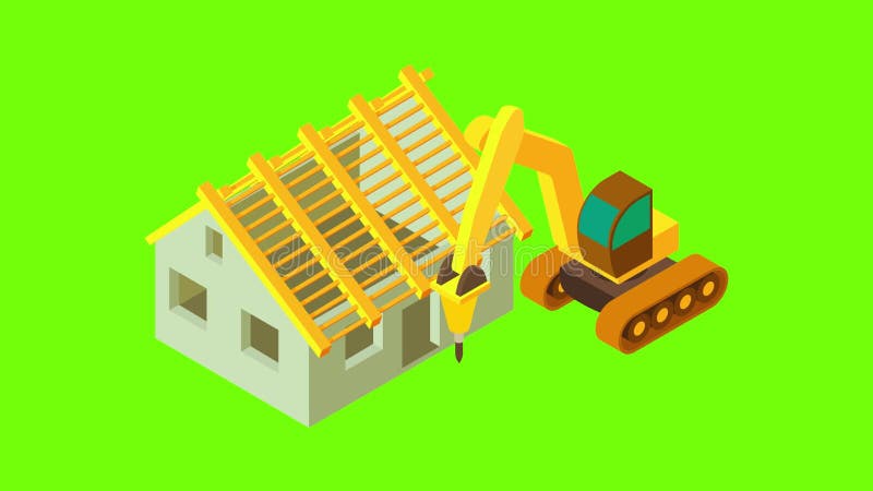 Construction Machinery Icon Animation Stock Video - Video of machinery ...