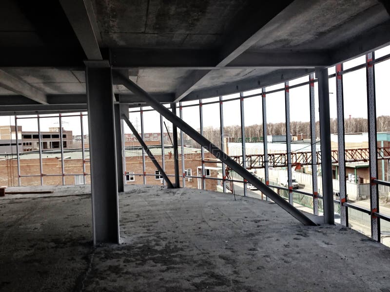 Construction Site of an Industrial Building Inside Stock Photo - Image ...