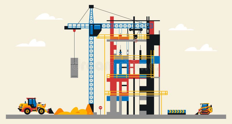 Construction Site Illustration. Building Under Construction Stock ...