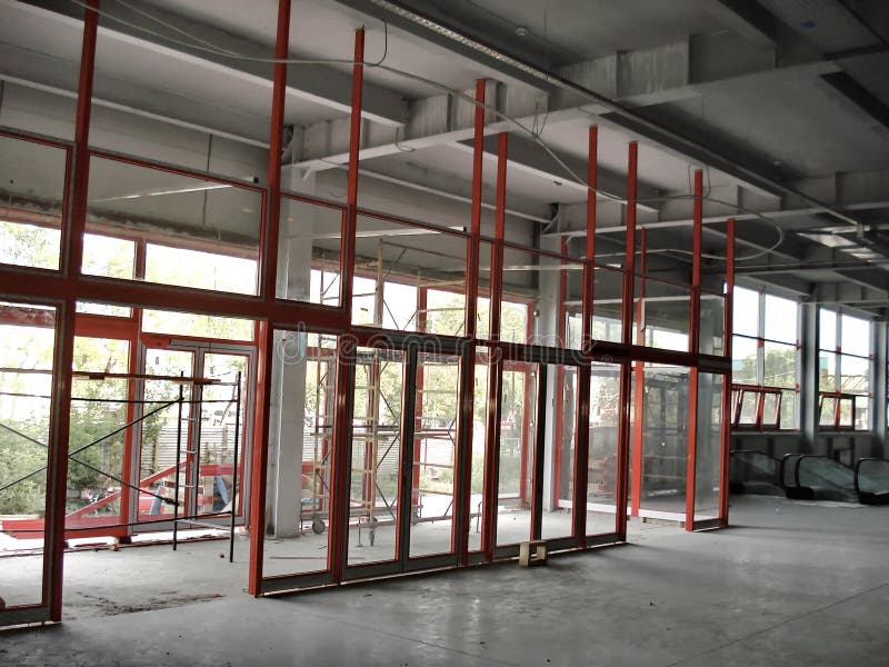 Construction Site of an Industrial Building Inside Stock Image - Image ...