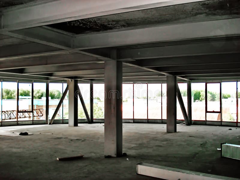 Construction Site of an Industrial Building Inside Stock Photo - Image ...