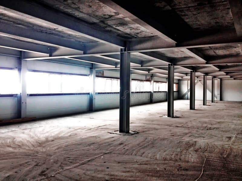 Construction Site of an Industrial Building Inside Stock Image - Image ...