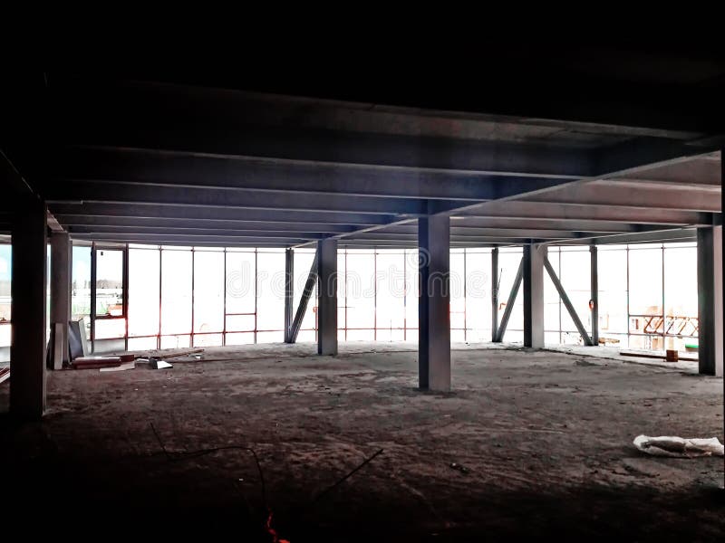 Construction Site of an Industrial Building Inside Stock Photo - Image ...