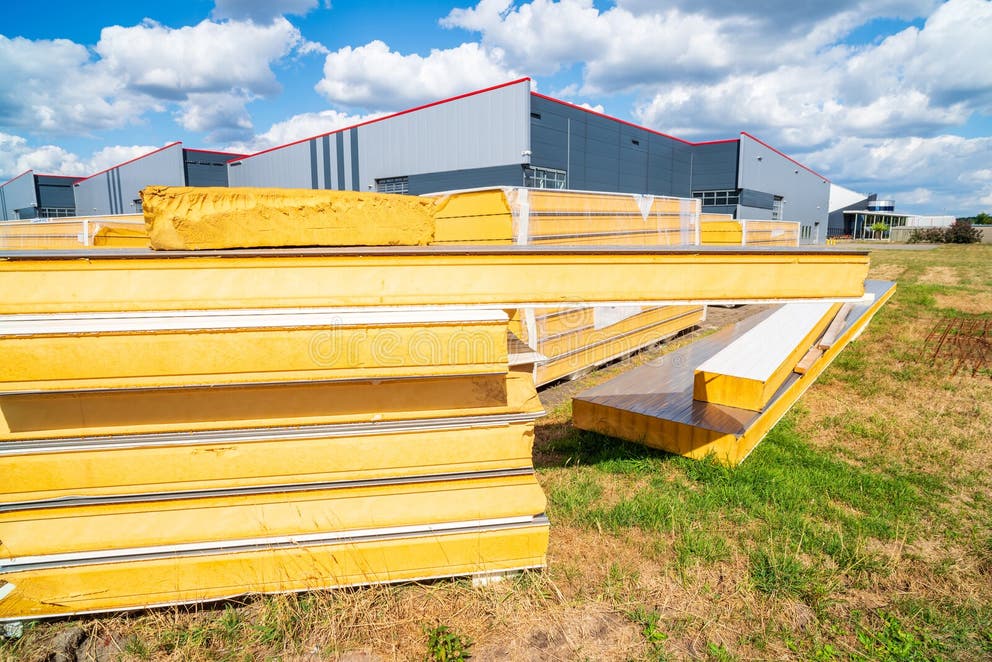 Construction Site with Insolation Material Stock Image - Image of ...