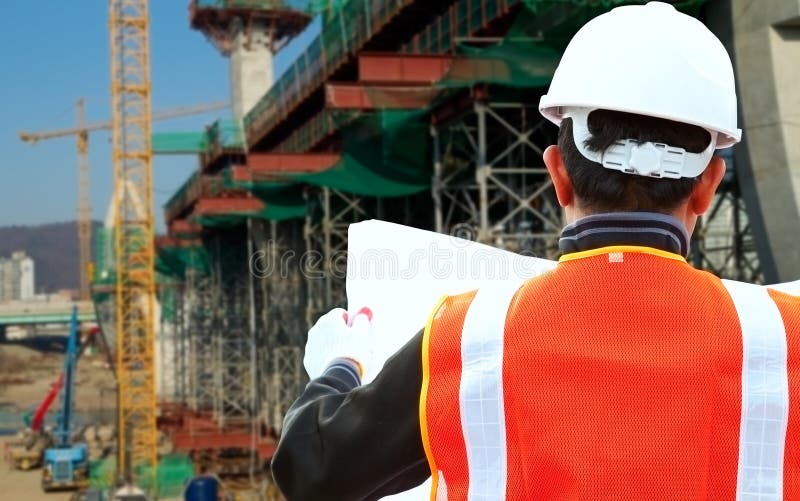 Construction Site Inspector Stock Photo - Image of maintenance, hardhat ...