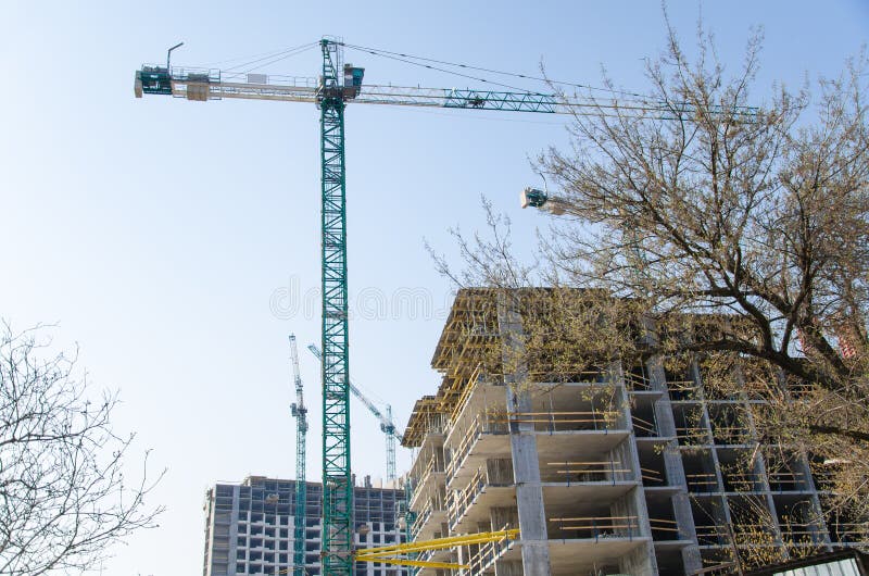 Construction of a Skyscraper, Construction of the Building Frame Stock ...