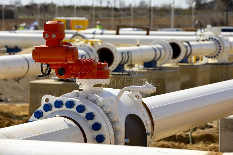 Interconnected Natural Gas Pipeline Network Stock Photo - Image of line ...