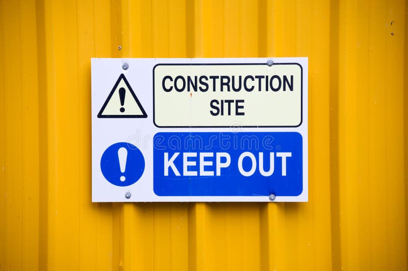Construction Site Keep Out Sign, Work Access only Stock Image - Image ...