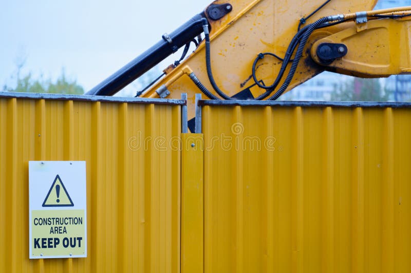 Construction Site Keep Out Sign, Work Access only Stock Image - Image ...