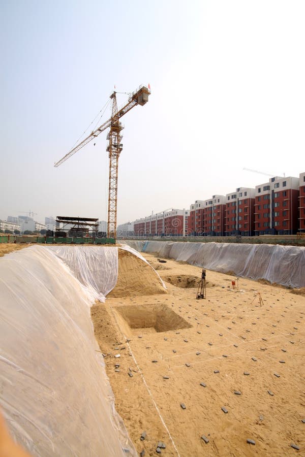 Construction Site Landscape Stock Photo - Image of crane, creative ...