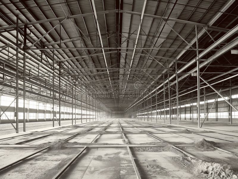 At the Construction Site of Large Warehouse, Storehouse Industrial ...