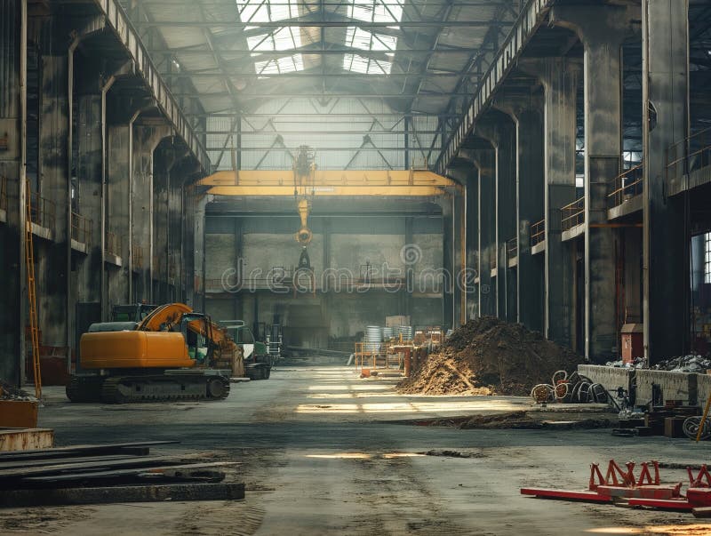 At the Construction Site of Large Warehouse, Storehouse Industrial ...