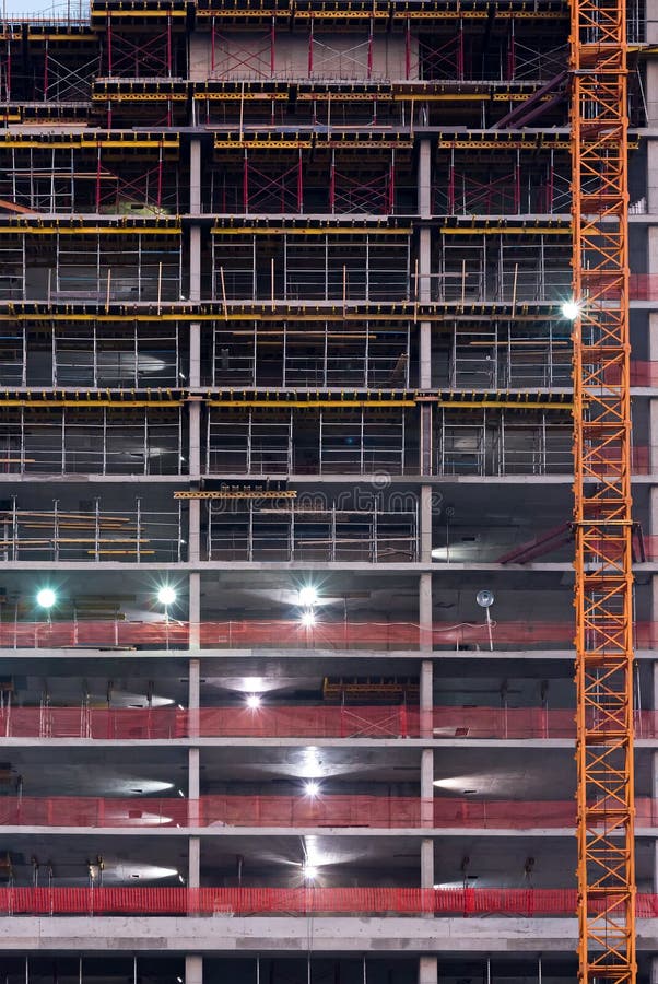 Construction Site with Lights Stock Image - Image of light, modern ...