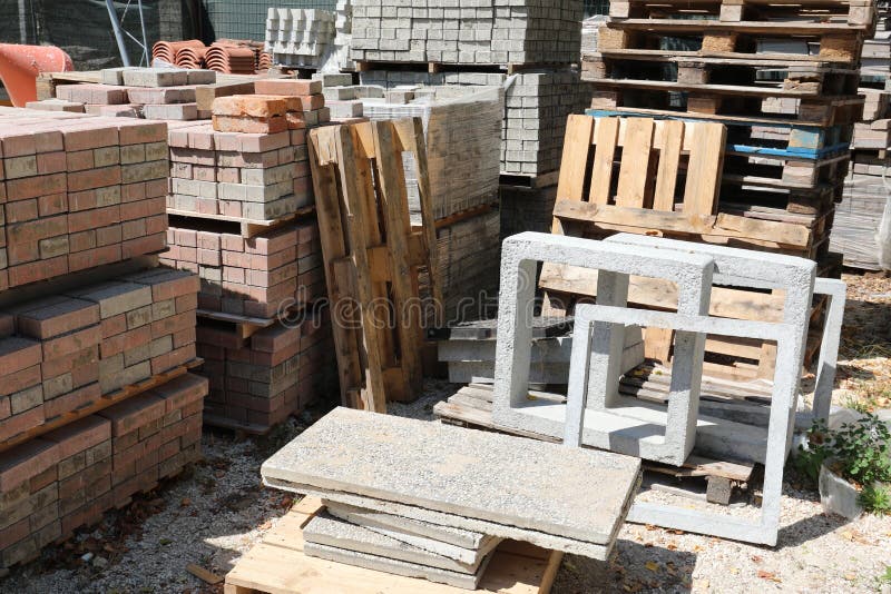 Construction Site with a Lot of Building Material or for Mainten Stock ...