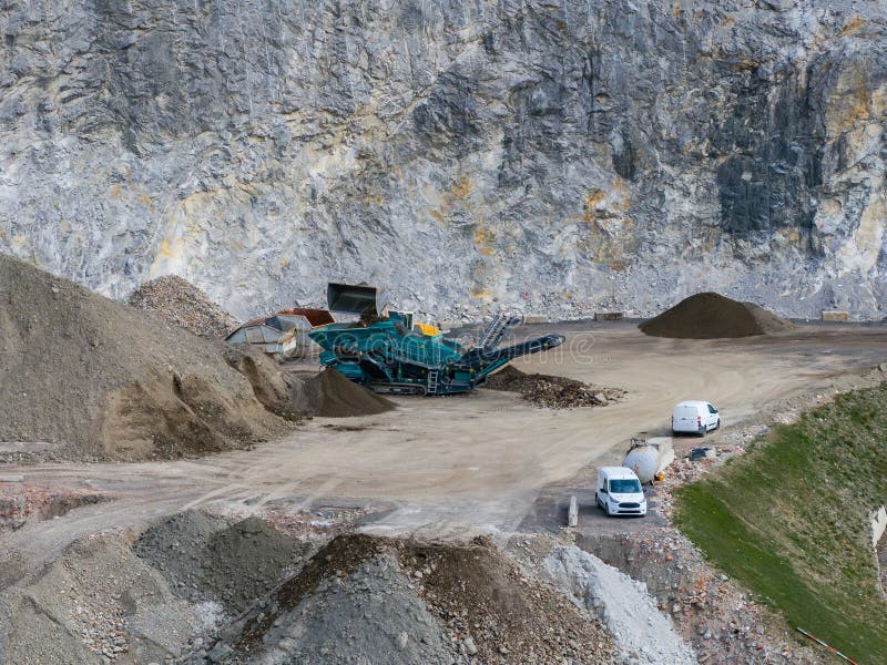 Construction Site Machinery Austrian Alps Cliffs Stock Photos - Free ...