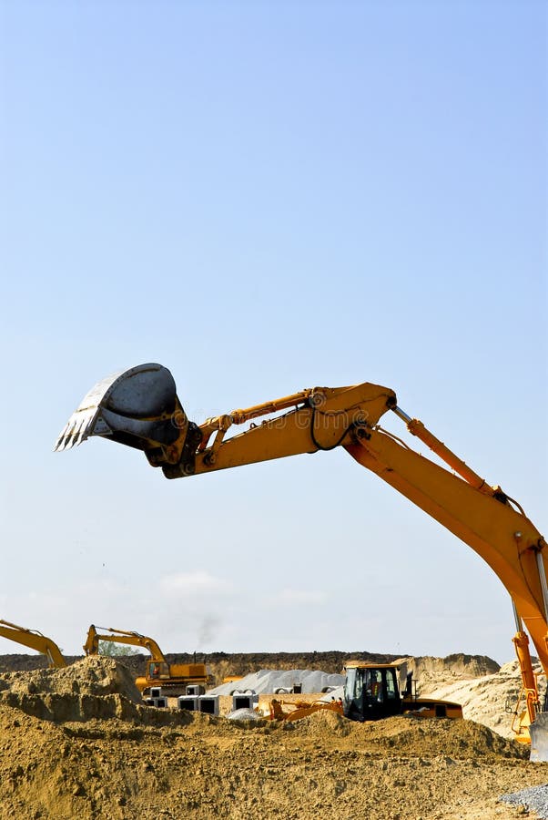 Construction site machines stock photo. Image of bucket - 8120520