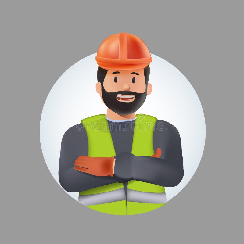 Safety Vest and Helmet 3D Icon Stock Illustration - Illustration of ...