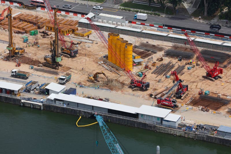 Construction Site in Marina Bay, Singapore Editorial Image - Image of ...